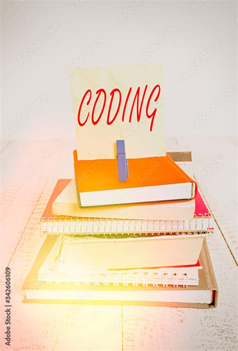 Handwriting Text Writing Coding Conceptual Photo Assigning Code To Something For Classification