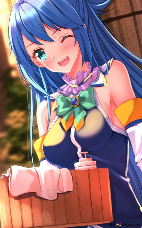 Konosuba Aqua Goddess Hd Wallpaper Download