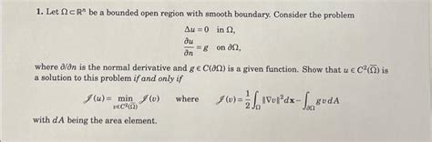 solved 1 let cr be a bounded open region with smooth