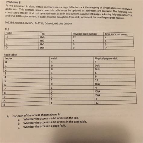 solved problem 8 as we discussed in class virtual memory