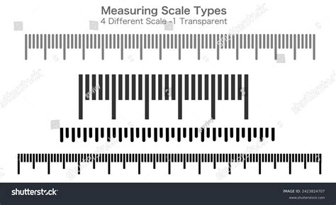 Measuring Ruler Scale Types Set Four Stock Vector Royalty Free