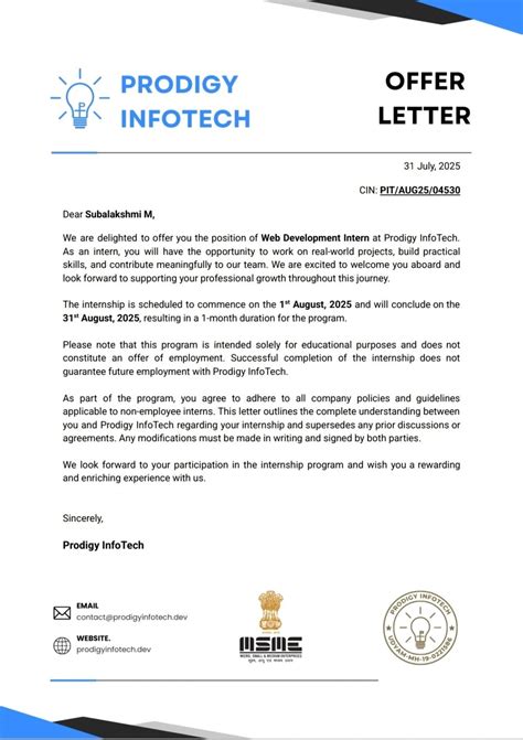 Internship Webdevelopment Prodigyinfotech Learningbydoing