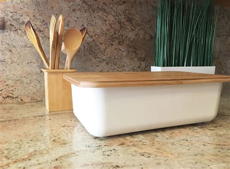 Missys Product Reviews Bamboo Fiber Bread Box Bin With Cutting Board Lid