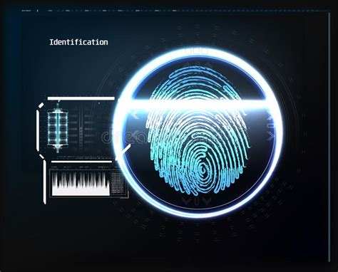Fingerprint Scanning On Circuit Board Vector Illustration Abstract