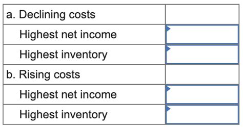Solved Select Whether The FIFO Or LIFO Inventory Costing Chegg Com