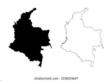 Colombia Map Blank Map Colombia South Stock Vector Royalty Free
