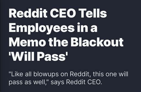 In Response To Steve Huffmans Current Stance On The Reddit Blackout R