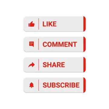 Web Sharing Buttons Like Comment Share Subscribe Vector Like Button
