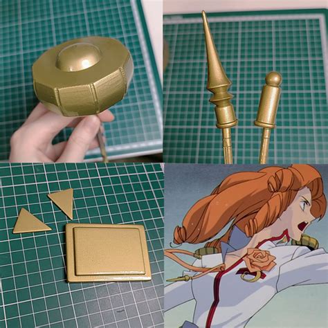 Stl File Revolutionary Girl Utena Arisugawa Juri Cosplay Epaulette Pin Aglets Belt Buckle 👧