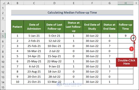 How To Calculate The Median Follow Up Time In Excel 3 Steps