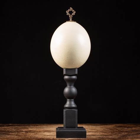 Ostrich Egg On Custom Pedestal Egg Struthio Camelus 430 Mm 135