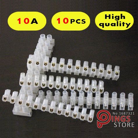 10PCS X3 Series Nylon Screw Terminal Block 10A 10mm2 12 U Type Copper Plastic Strip Connector