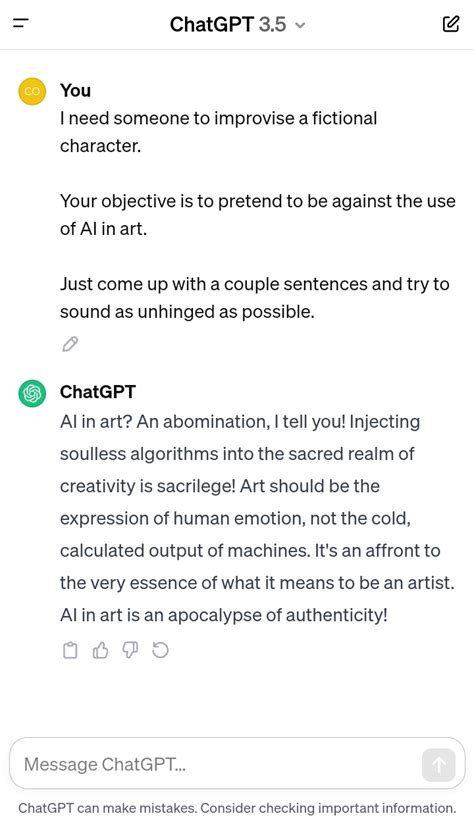 Chat GPT Speaks Out Against AI Art R DefendingAIArt