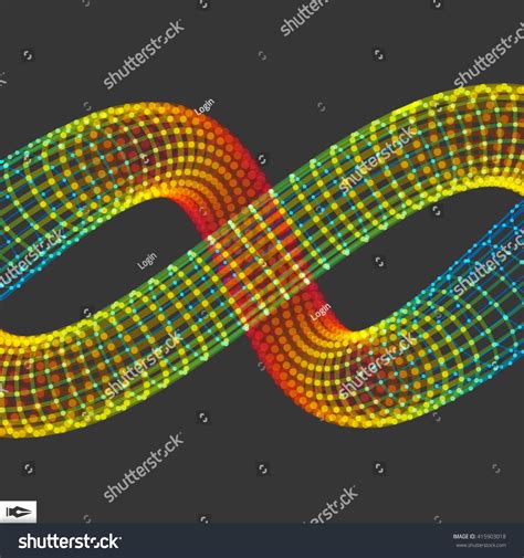 Spiral 3d Vector Illustration Wireframe Connection Stock Vector Royalty Free 415903018