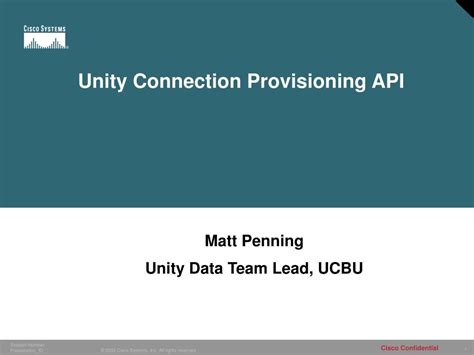 ppt unity connection provisioning api powerpoint presentation free