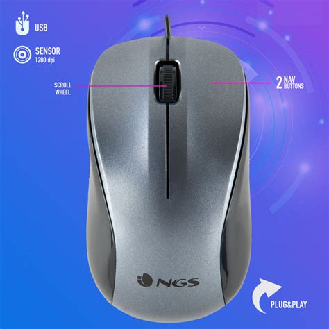 Mouse Ngs Usb Optico Dpi 1200 Core Cinza Loja Online De Tecnologia