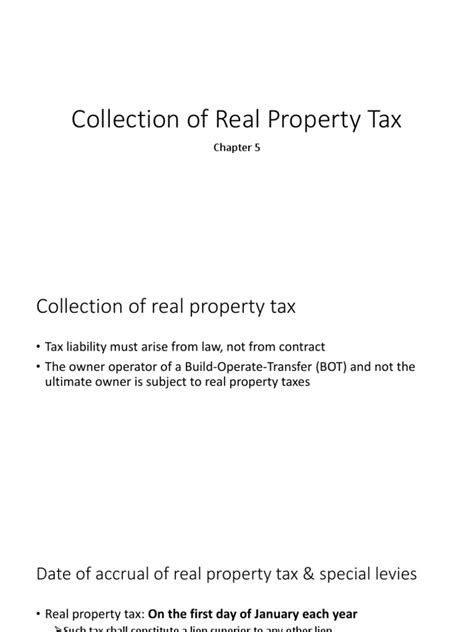 Part Ii Chapter 5 Collection Of Real Property Tax Pdf Property Tax Taxes