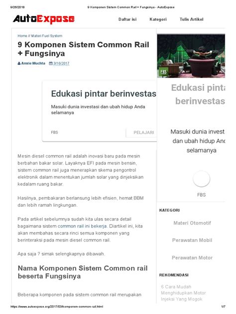 9 Komponen Sistem Common Rail Fungsinya Autoexpose Pdf