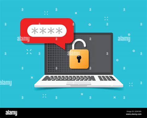 Laptop With Account Login Icon In Flat Style Password Form Page Vector Illustration On Isolated