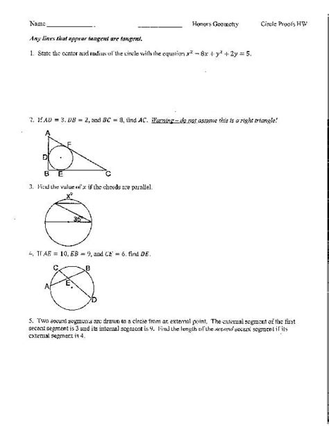 Circle Proofs Editable Lesson And Homework With Keys By Jennifer Wanamaker