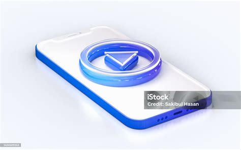 휴대 전화에 재생 기호 고립 된 흰색 배경 3d 렌더링 개념 0명에 대한 스톡 사진 및 기타 이미지 0명 3차원 형태 가상현실 Istock