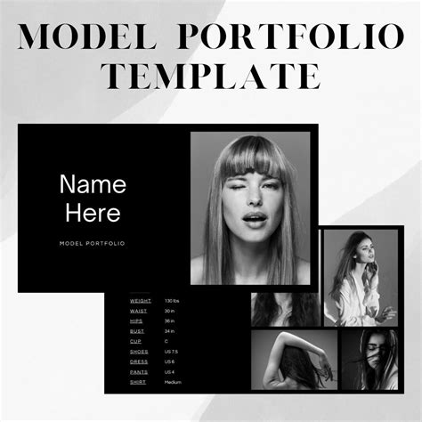 Minimalist Modeling Portfolio Template Editable Canva Design Digital