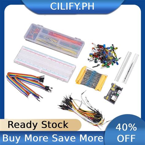Electronic Component Set With Power Supply Module Jumper Wire For Arduino Uno R3 Shopee