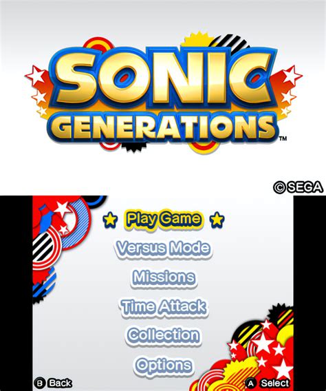 Sonic Generations 3ds Game Ui Database