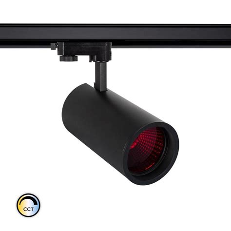faretto led binario trifase 40w cct d angelo nero philips xitanium