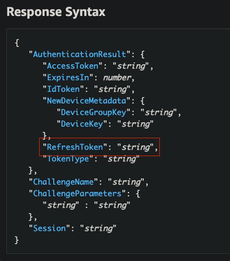 Method Initiateauth Does Not Return Updated Refreshtoken In Response · Issue 454 · Awsaws Sdk