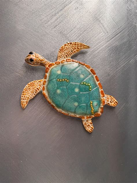 Turtle Wall Decor Beach House Decoration Sea Turtle Coastal Living Glass Turtle Wall Hanging