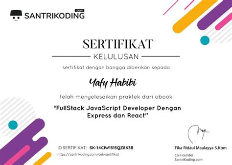 Completed A Course On Full Stack Javascript By Yafy