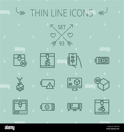 Technology Thin Line Icon Set Stock Vector Image And Art Alamy