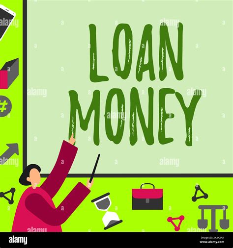 writing displaying text loan money concept meaning something lent or