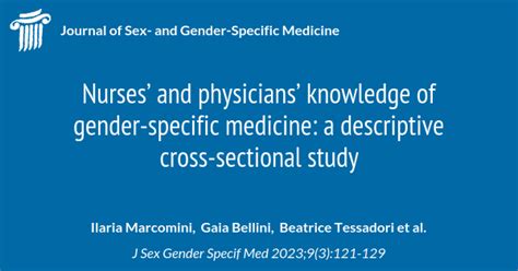 Nurses And Physicians Knowledge Of Gender Specific Medicine A Descriptive Cross Sectional
