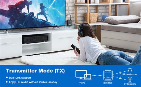 Amazon Com BlitzMax Bluetooth Transmitter Receiver In Bluetooth Adapter Low Latency