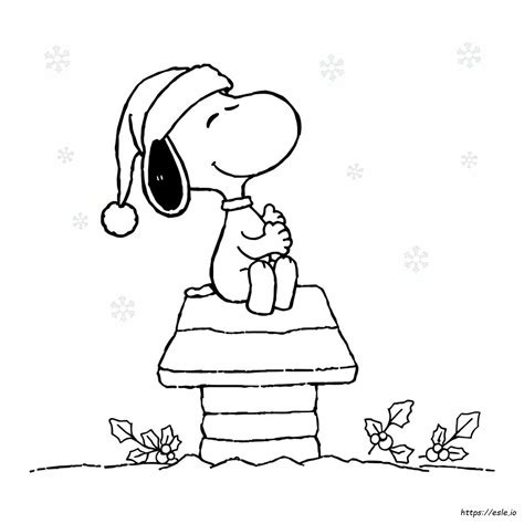 Snoopy Christmas Coloring Pages Printable