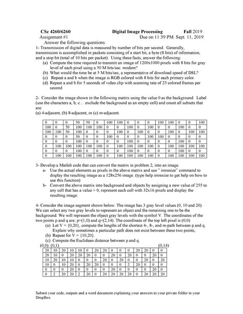 Assignment Submit Your Code Outputs And A Word Document Explaining Your Answers To Your