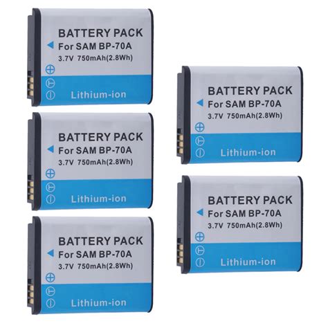 5Pcs-BP-70A-BP-70A-BP70A-Rechargeable-Li-ion-Batteries-for-Samsung-PL80 ...