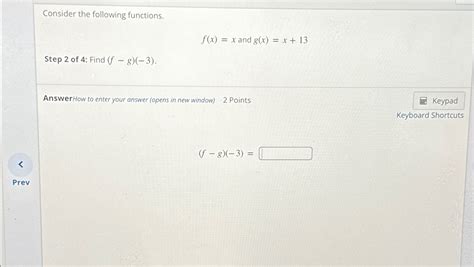 Solved Consider the following functions.f(x)=x ﻿and | Chegg.com