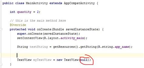android is null a type of context stack overflow
