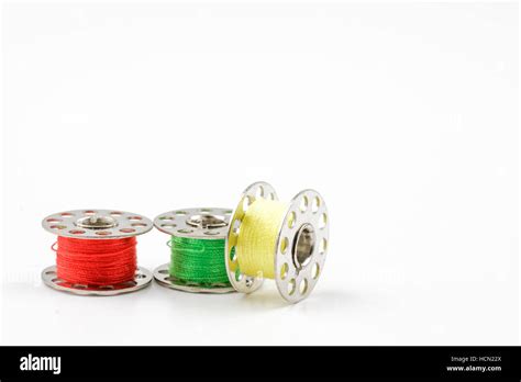 Spools Of Thread With Close Up View Stock Photo Alamy