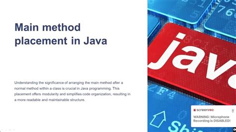 Understanding Java Class Structure Placing The Main Method After A