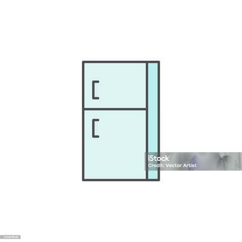 냉장고 아이스 박스 아이콘입니다 주방 기구 그림입니다 단순한 얇은 선 스타일 기호입니다 그릇에 대한 스톡 벡터 아트 및 기타 이미지 Istock