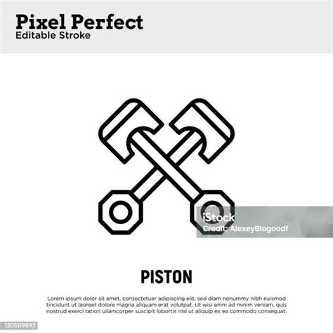 자동차 피스톤 얇은 라인 아이콘 픽셀 완벽 편집 가능한 스트로크 자동차 서비스에 대한 벡터 일러스트레이션 강철에 대한 스톡 벡터 아트 및 기타 이미지 Istock