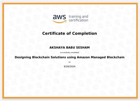 Akshaya Babu Sesham On Linkedin Blockchain Amazon Aws