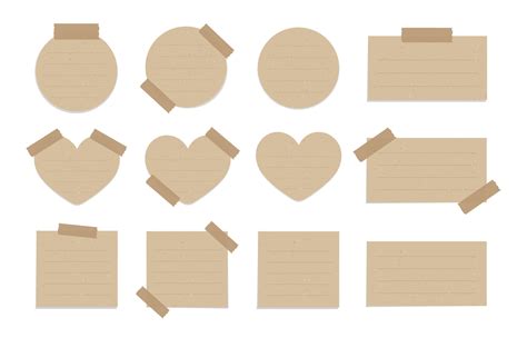 Vintage Brown Taped Paper Note Set Recycled Memo Paper With Adhesive