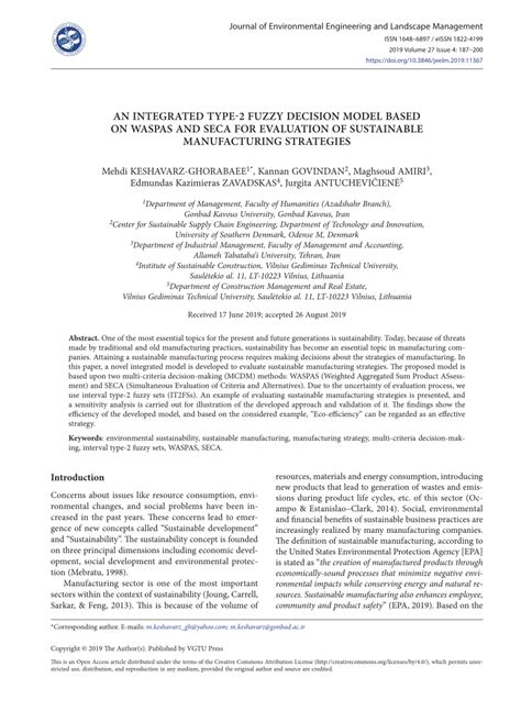 Pdf An Integrated Type 2 Fuzzy Decision Model Based On Waspas And Seca For Evaluation Of