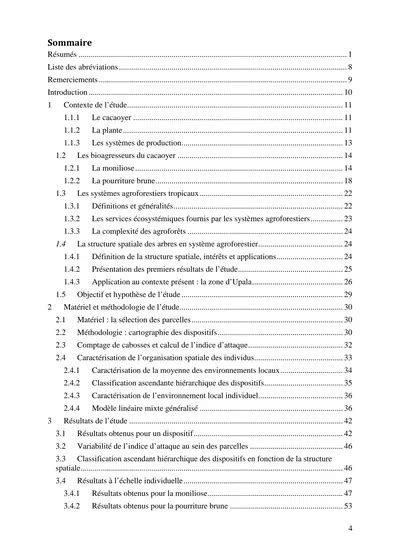la structure spatiale des arbres en système agroforestier