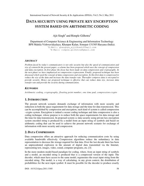 Pdf Data Security Using Private Key Encryption System Based On